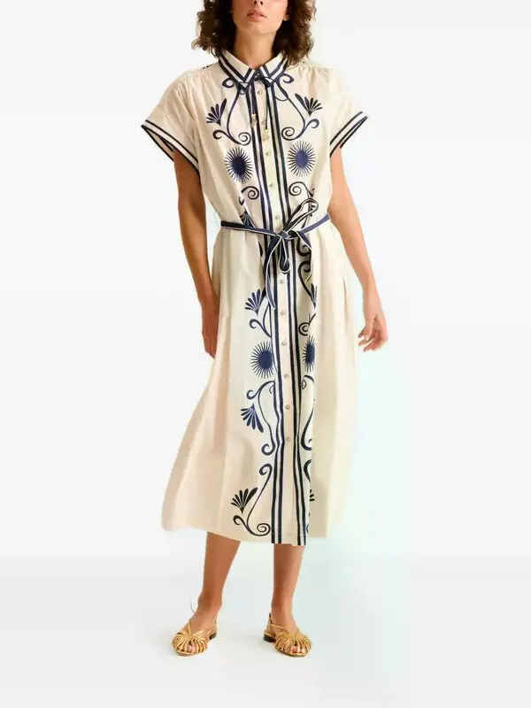 Carolina K X Valerie Kaftan Belted Dress - Neutrals