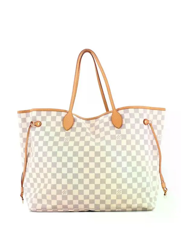 LOUIS VUITTON Neverfull Damier Gm Tote Bag - White