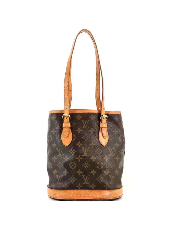 LOUIS VUITTON Petit Monogram Canvas Bucket Bag - Brown