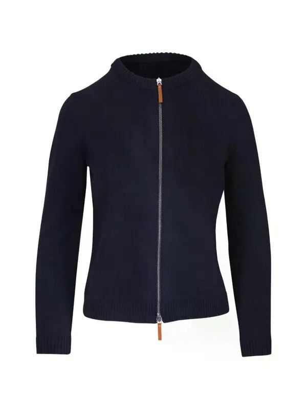 Lafayette 148 New York Zip Knit Sweater - Blue