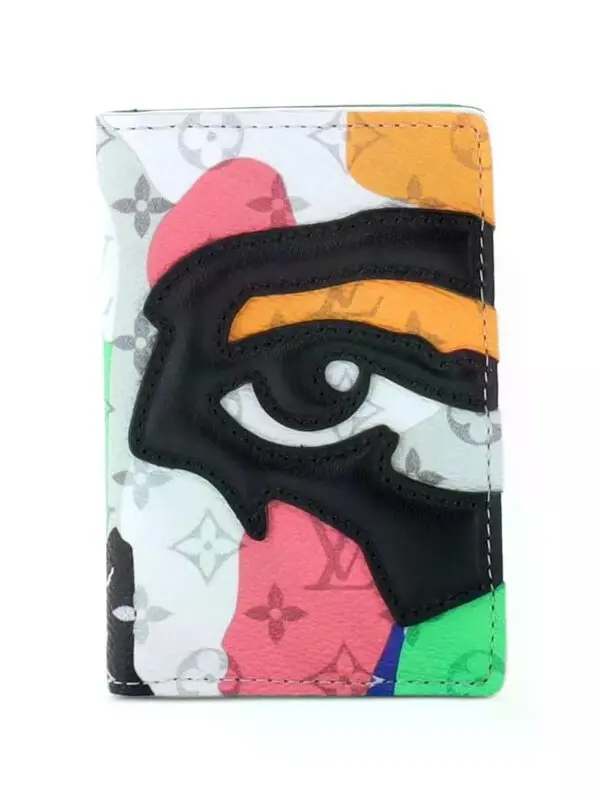 LOUIS VUITTON Pocket Organizer Limited Edition Monogram Portrait Canvas Card Holder - Multicolour