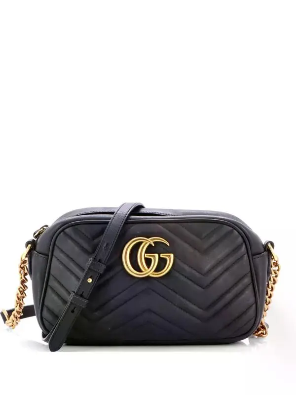 Gucci Gg Marmont Small Shoulder Bag Matelassé Leather - Black