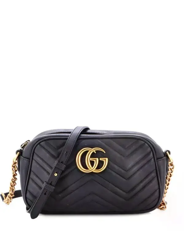 Gucci Gg Marmont Small Shoulder Bag Matelassé Leather - Black