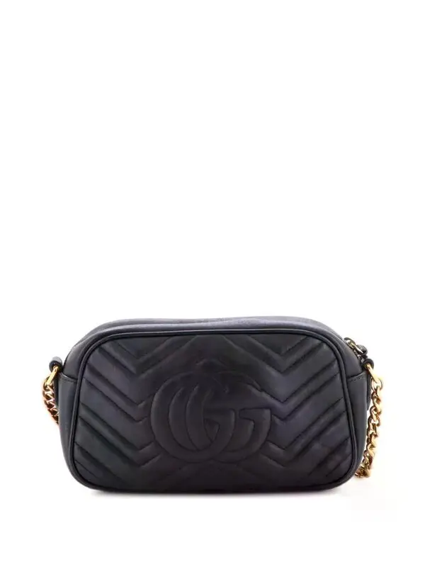 Gucci Gg Marmont Small Shoulder Bag Matelassé Leather - Black