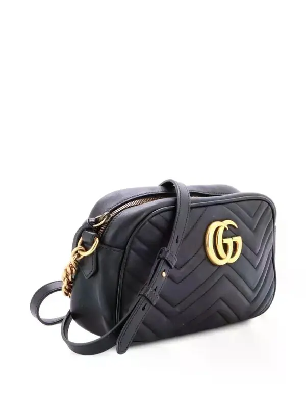 Gucci Gg Marmont Small Shoulder Bag Matelassé Leather - Black
