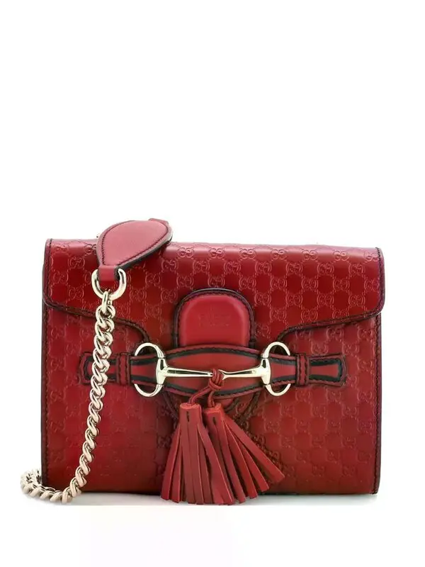 Gucci Emily Chain Flap Bag Micro Guccissima Leather Mini - Red