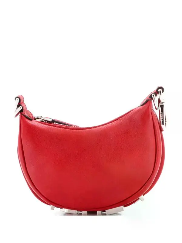 Fendi Graphy Leather Nano Hobo Bag - Red