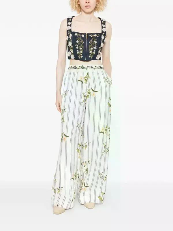 Agua Bendita Floral Appliqué Vest
