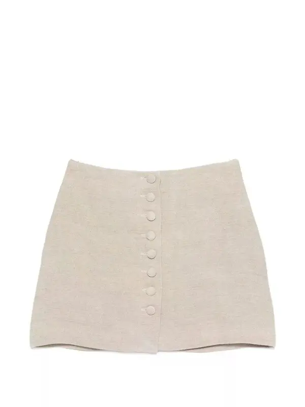 LIBEROWE Buttoned Mini Skirt - Neutrals