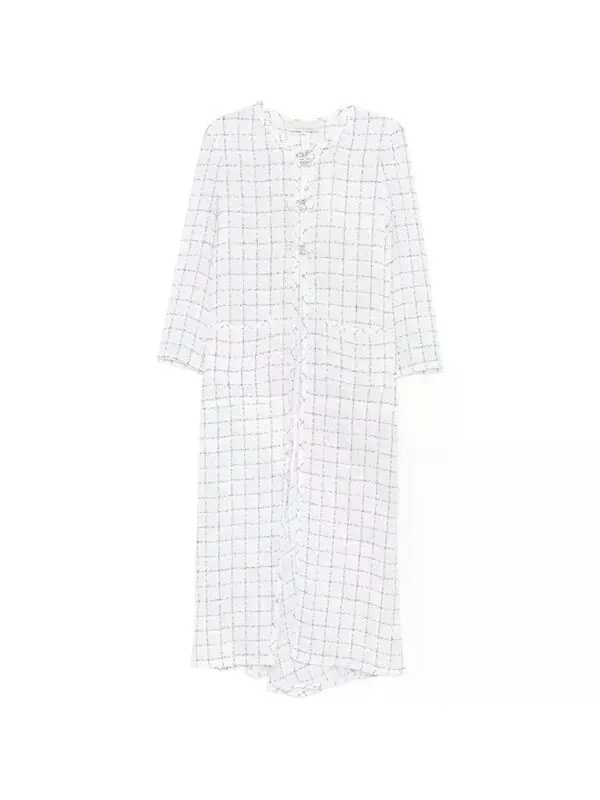 LIBEROWE Check-pattern Coat - White