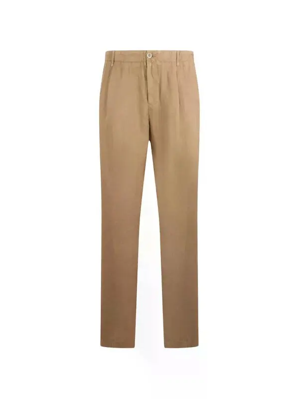 120% Lino Pleated Linen Trousers - Neutrals