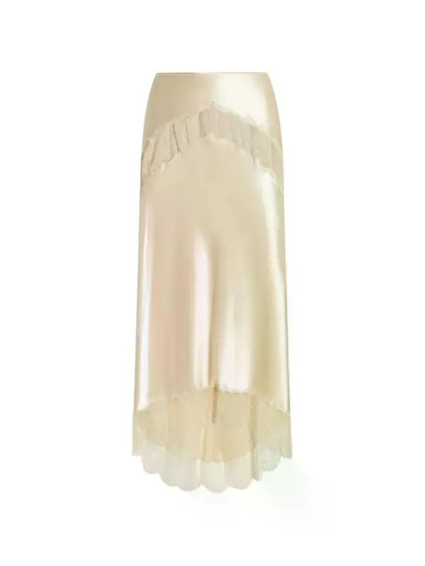 Dolce & Gabbana Silk Satin Skirt - Neutrals