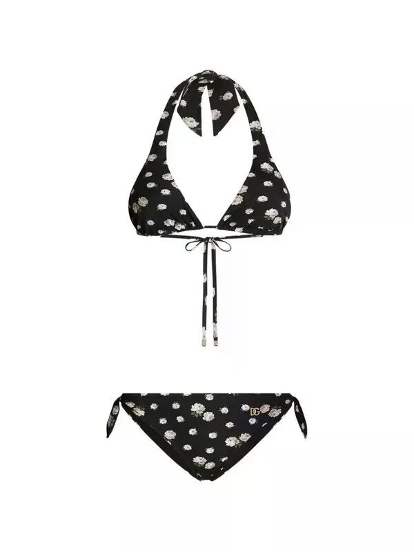 Dolce & Gabbana Rose-print Bikini - Black