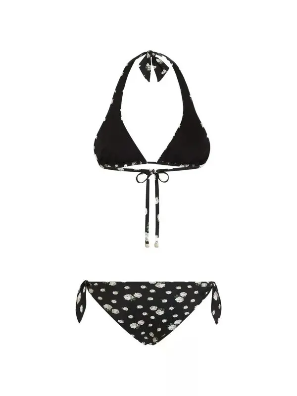 Dolce & Gabbana Rose-print Bikini - Black