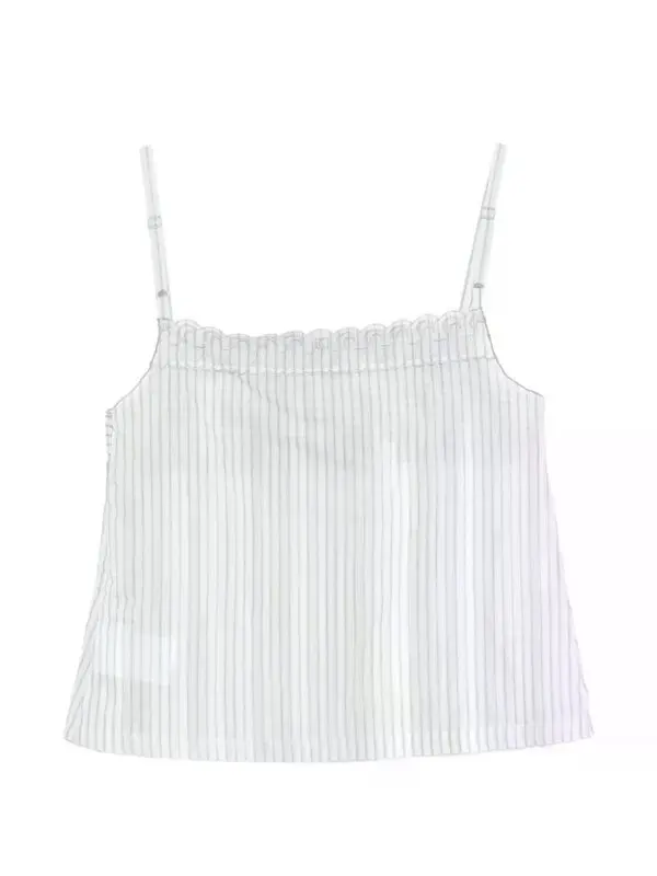 LOW CLASSIC Striped Lace Top - White