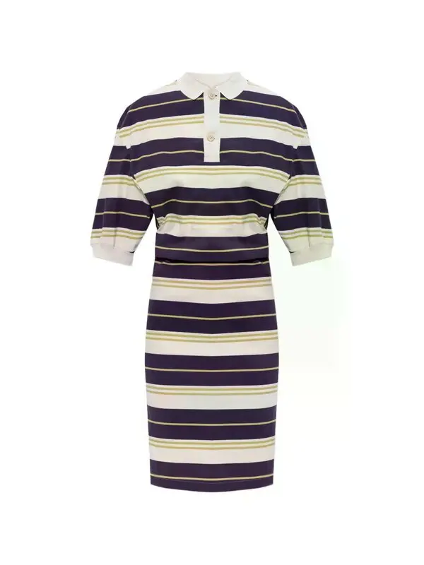 Issey Miyake Striped Collar Blouse - Purple