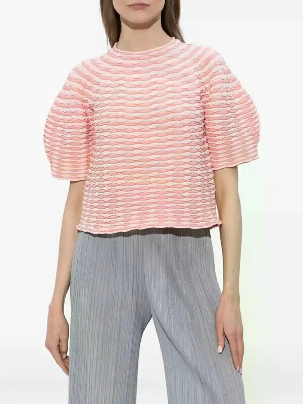 Issey Miyake Puffed Pleated Top - Pink