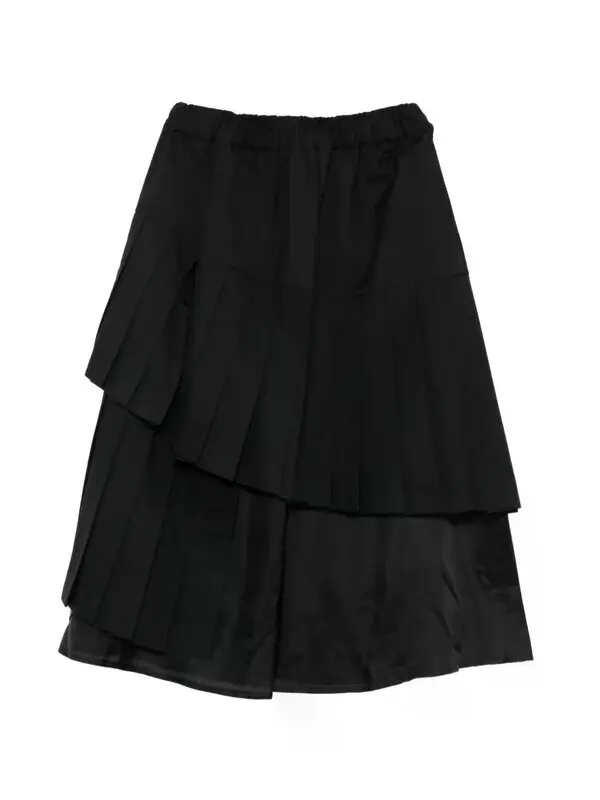 Noir Kei Ninomiya Pleated Asymmetrical Skirt - Black