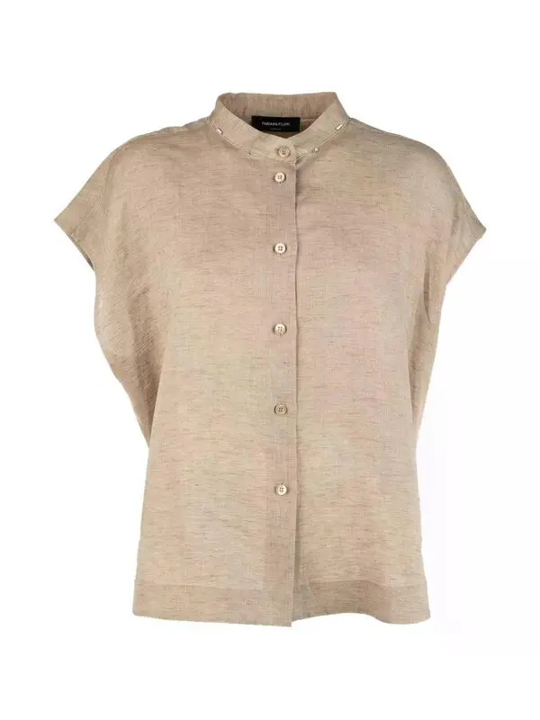 Fabiana Filippi Mandarin Collar Button Blouse - Neutrals