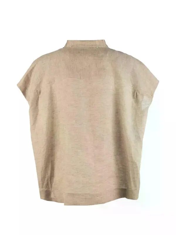 Fabiana Filippi Mandarin Collar Button Blouse