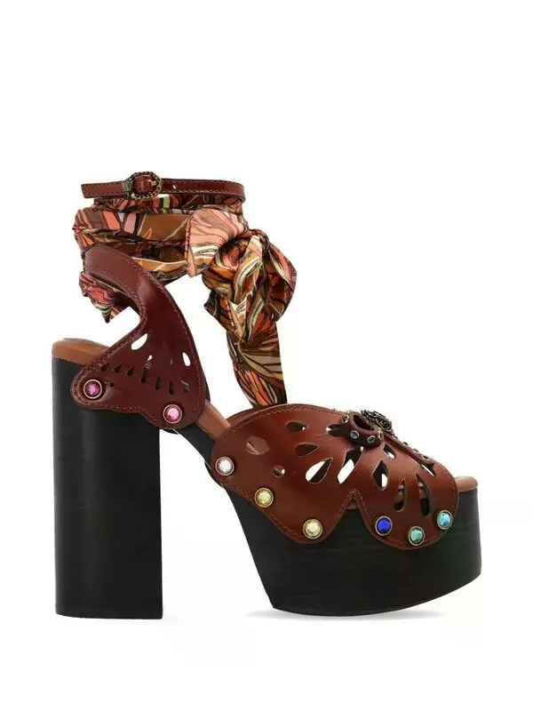 Kurt Geiger Butterfly Platform Sandals - Brown