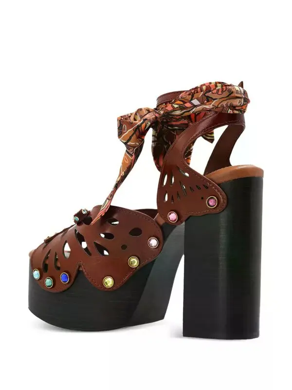 Kurt Geiger Butterfly Platform Sandals - Brown