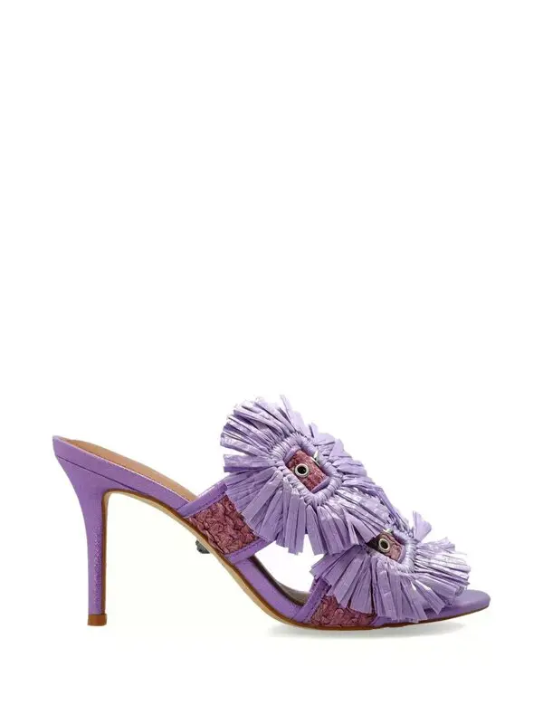 Kurt Geiger Raffia Buckle Sandals - Purple