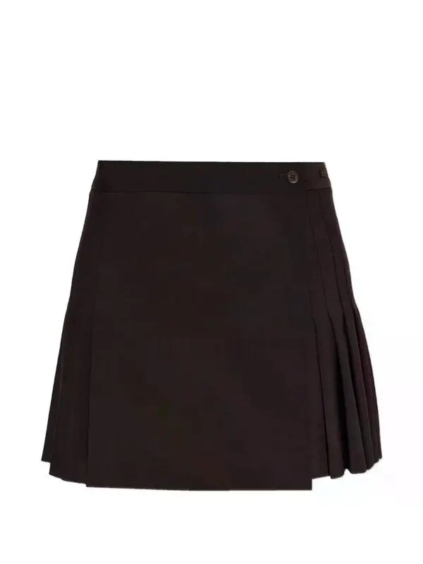 Lacoste Wrap Pleated Mini Skirt - Brown