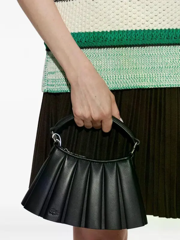 Lacoste Small Lenglen Pleated Tote - Black