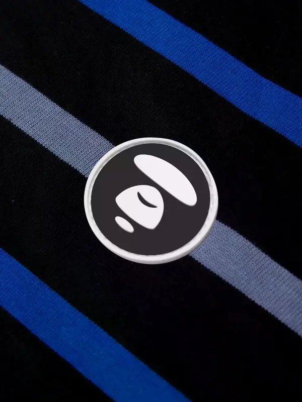 AAPE BY *A BATHING APE Moonface Patch Striped Long-sleeve T-shirt - Black