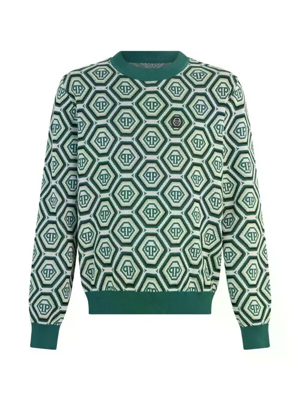 Philipp Plein Monogram-pattern Sweater - Green