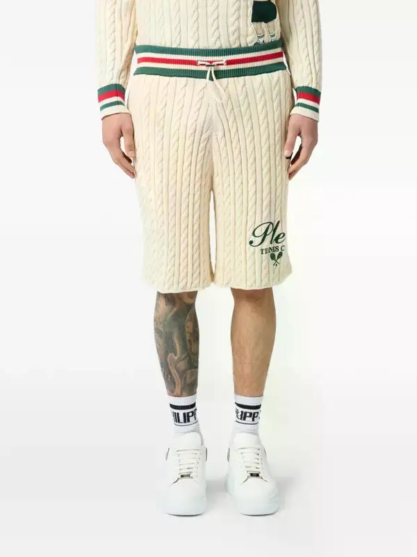 Philipp Plein Cable-knit Drawstring Shorts