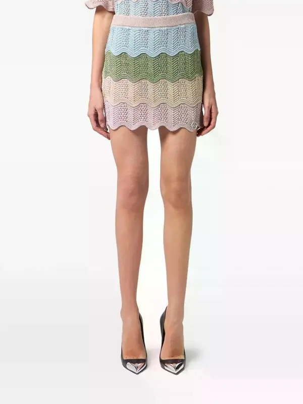 Philipp Plein Mini Wave Skirt - Pink
