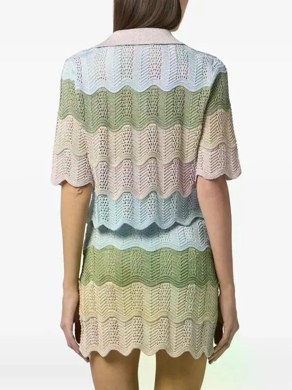Philipp Plein Knitted Cropped Polo Shirt
