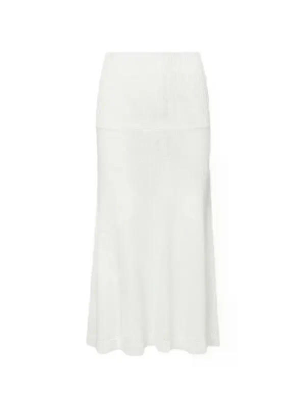 Veronica Beard Cazian Ribbed Knitted Skirt - White