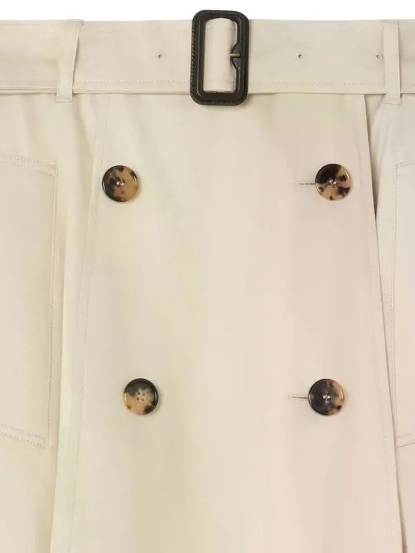 Burberry Gabardine Trench Midi Skirt - Neutrals