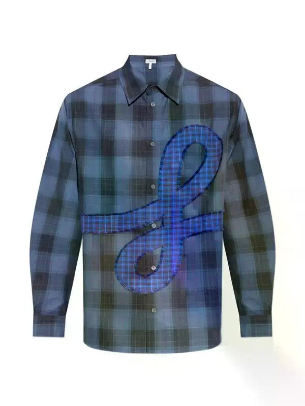 Loewe Plaid Cotton Shirt - Blue