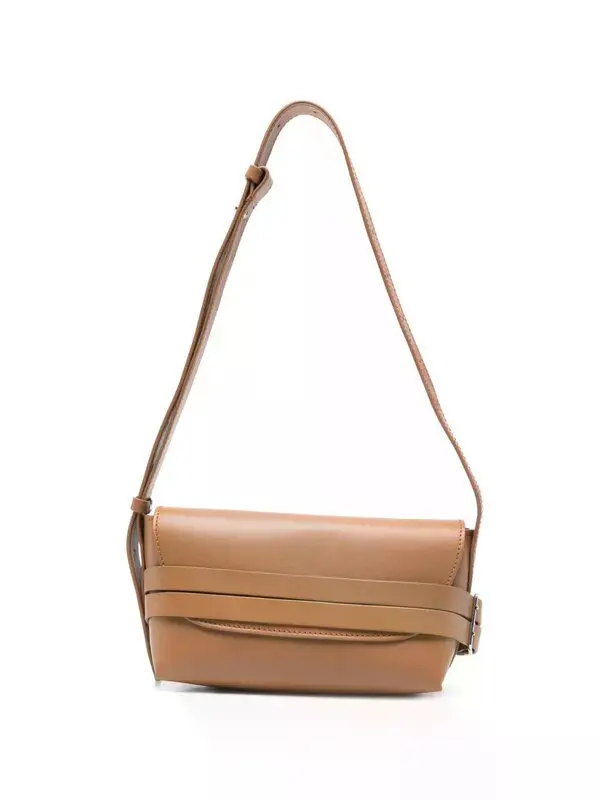 VIC MATIE Buckle Leather Shoulder Bag - Neutrals
