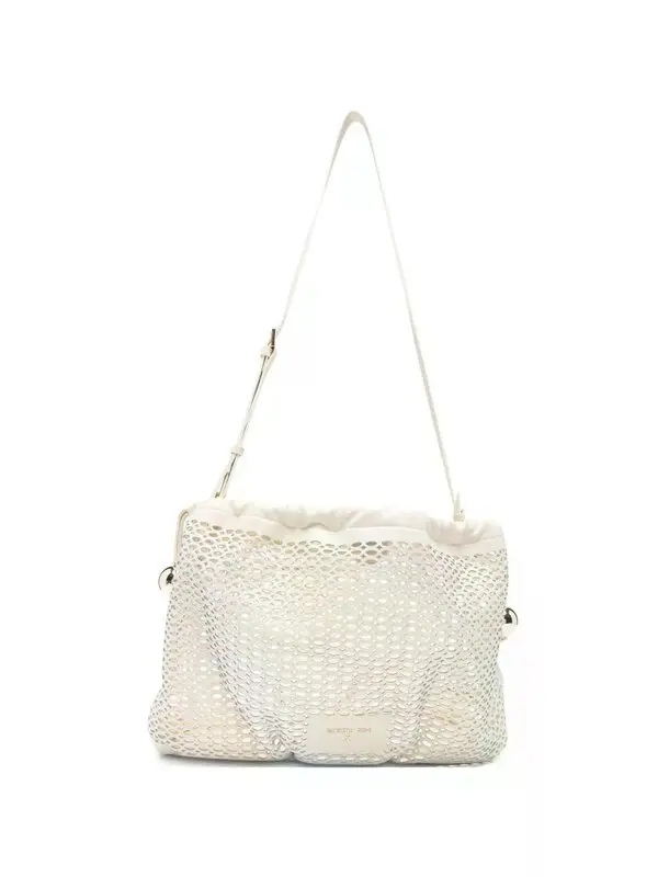 Patrizia Pepe Medium Bubble Leather Shoulder Bag - Neutrals