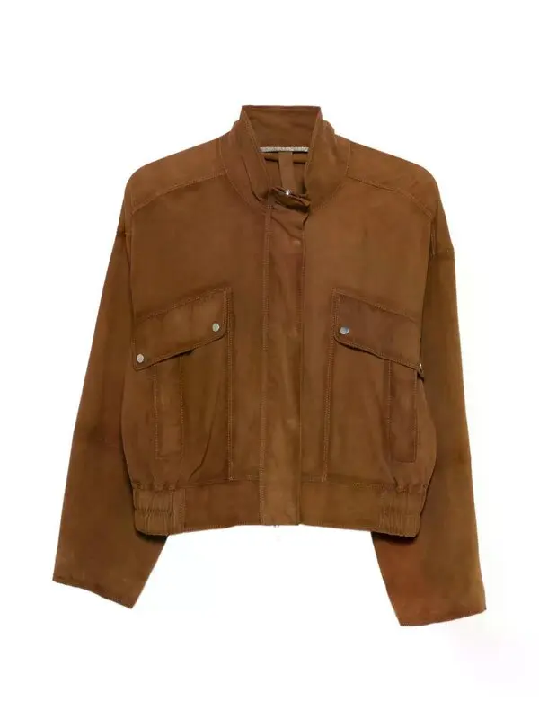 THE JACKIE LEATHERS Mietta Suede Jacket - Brown