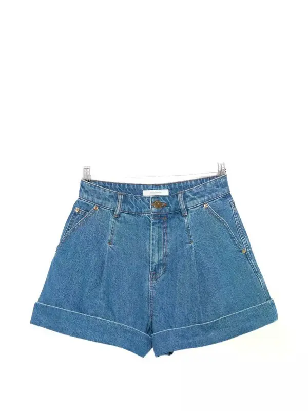 Zimmermann Pleated Cuffed Shorts - Blue