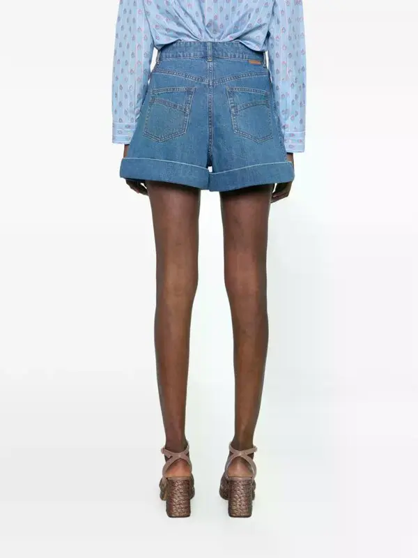 Zimmermann Pleated Cuffed Shorts - Blue
