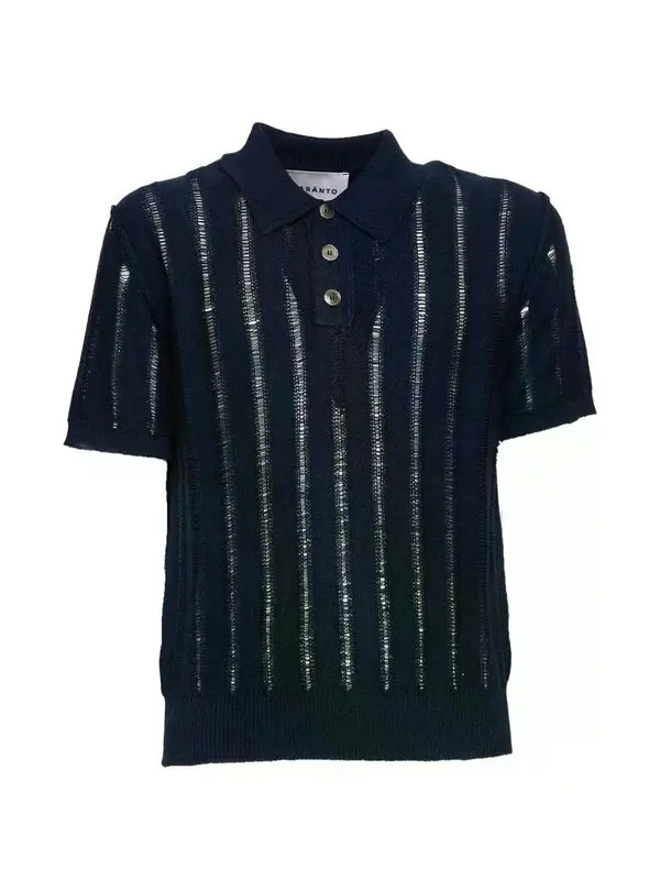 AMARANTO Knitted Polo - Blue