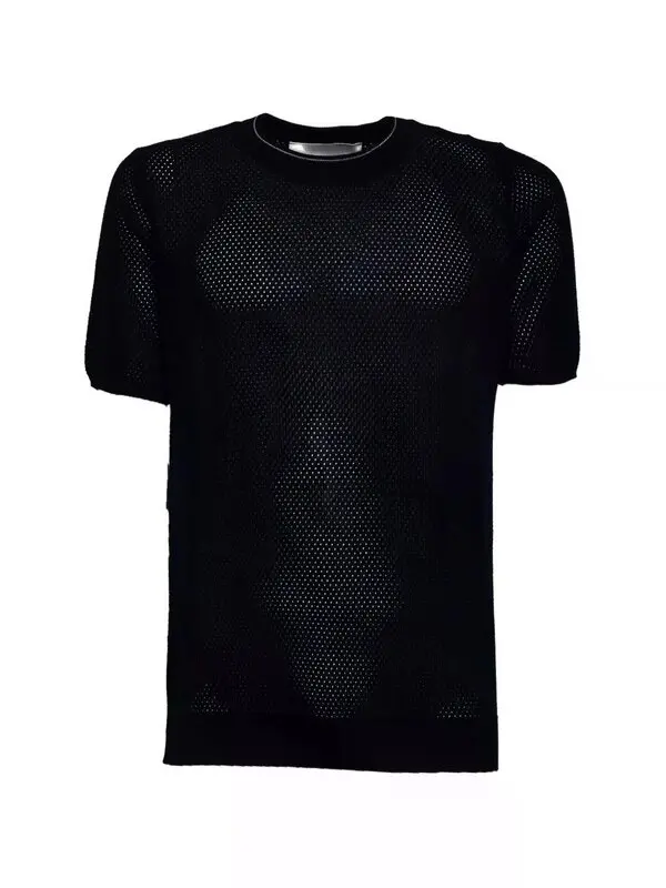 AMARANTO Openwork Detail T-shirt - Blue