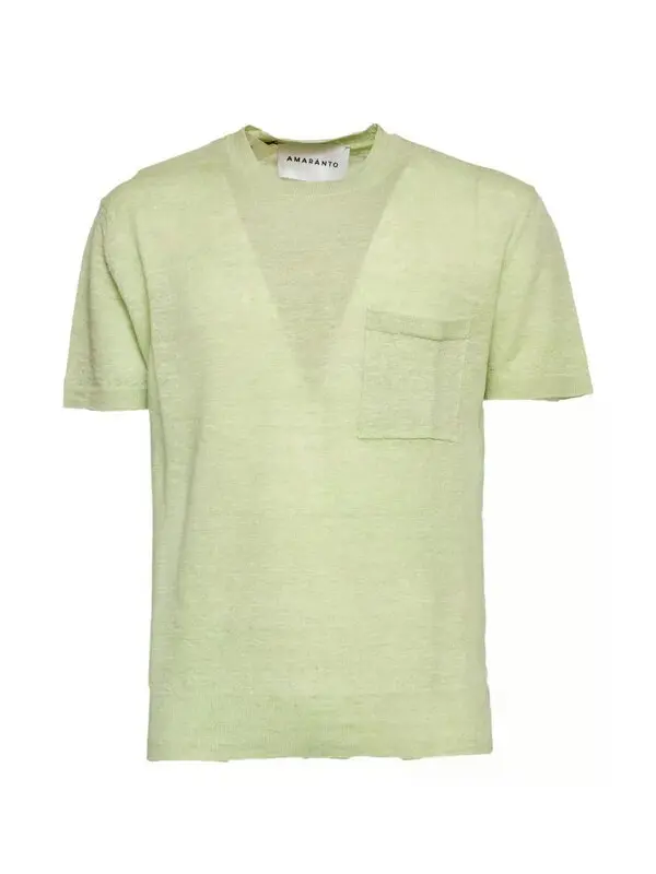 AMARANTO Crewneck Chest Pocket T-shirt - Green