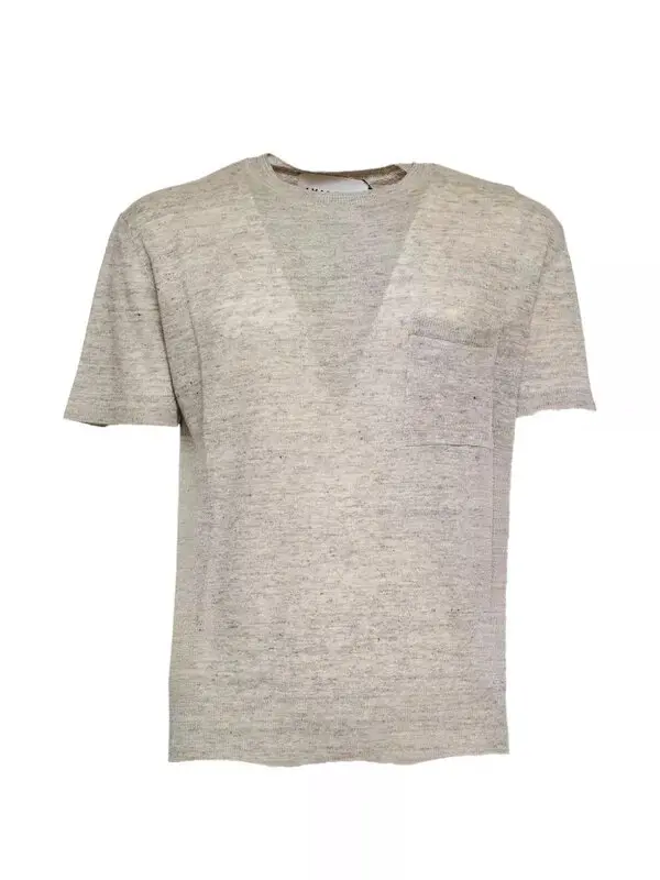 AMARANTO Ribbed Short-sleeve T-shirt - Grey