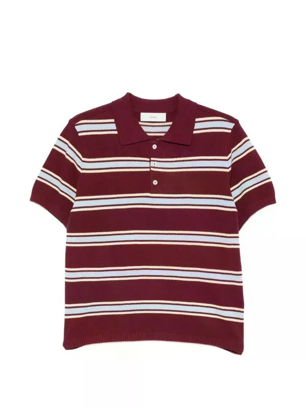 DUNST Striped Polo Shirt - Red