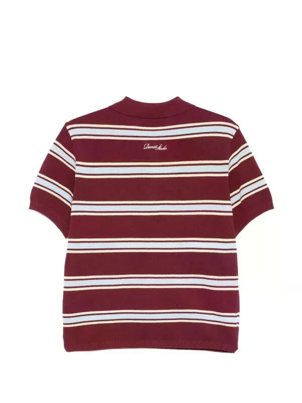 DUNST Striped Polo Shirt - Red
