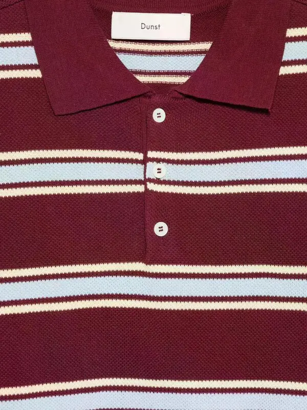 DUNST Striped Polo Shirt - Red