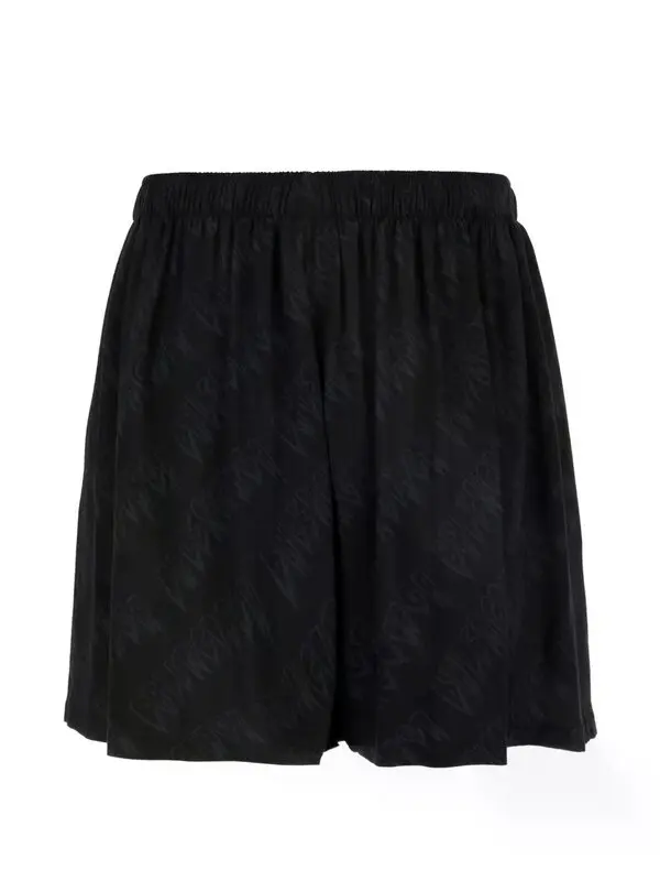 Balenciaga Elasticated Pattern Bermuda Shorts - Black